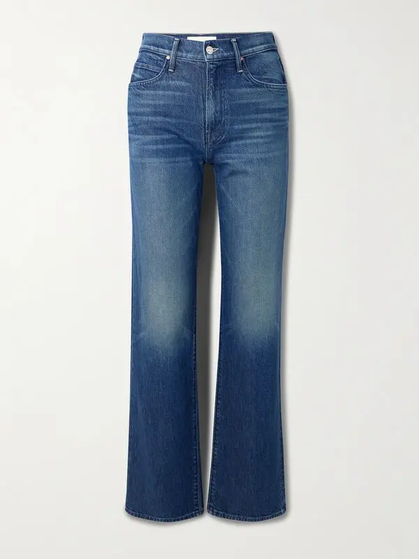 MOTHER The Kick It High-rise Straight-leg Jeans - Blue
