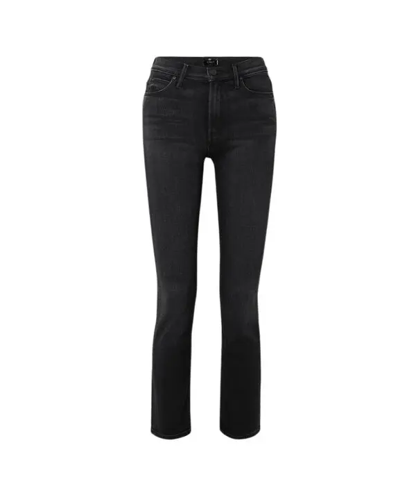 MOTHER Net Sustain The Dazzler Ankle Mid-rise Jeans - Black