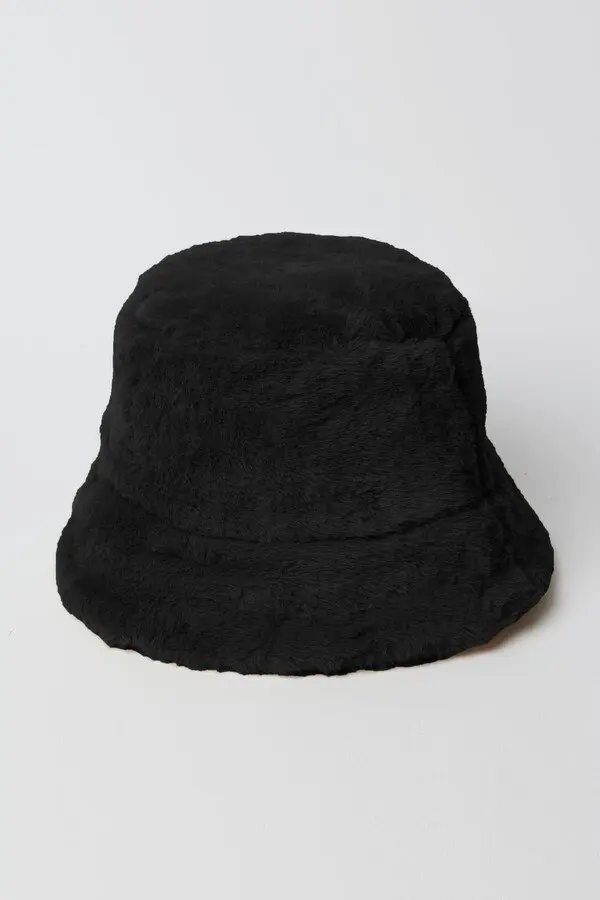 Velvet By Graham & Spencer Faux Fur Bucket Hat - Black