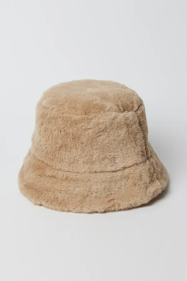 Velvet By Graham & Spencer Faux Fur Bucket Hat - Black