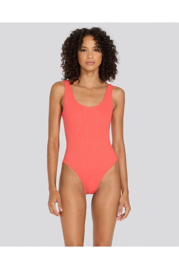 Solid & Striped Anne-marie Ribbed One Piece - Orange