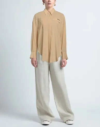 Brunello Cucinelli Crepe Shirt With Beads - Beige