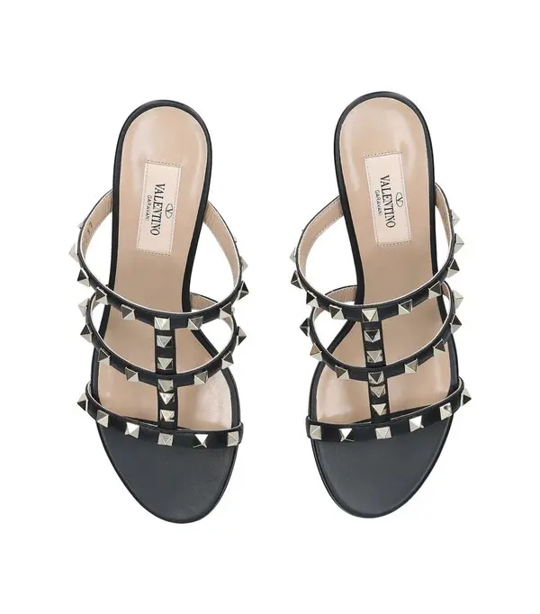 Valentino Garavani Leather Rockstud Mules 60
