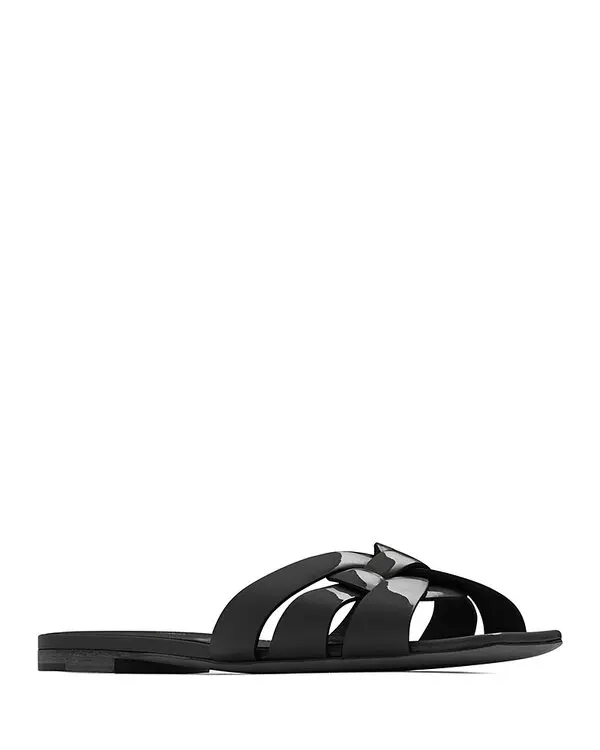 Saint Laurent Tribute Mule Slides - Black Croc
