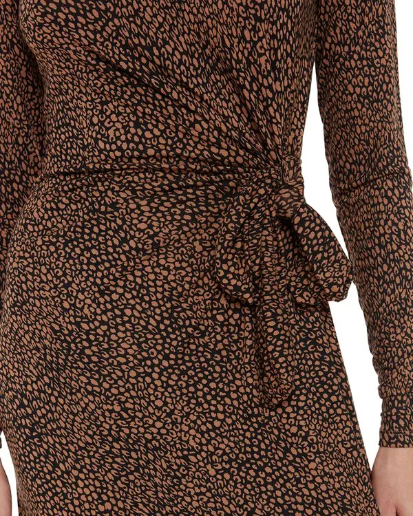 Whistles Coffee Bean Printed Tie Maxi Dress