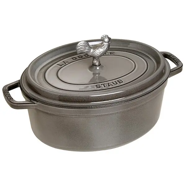 STAUB Coq Au Vin Cocotte, 5.75 Quart - Graphite Gray