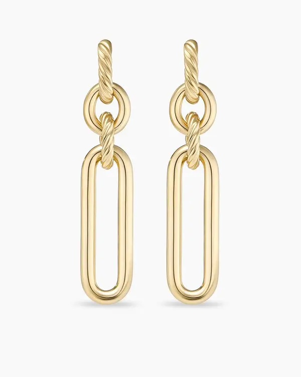 David Yurman Lexington Drop Earrings - All 18k Yellow Gold