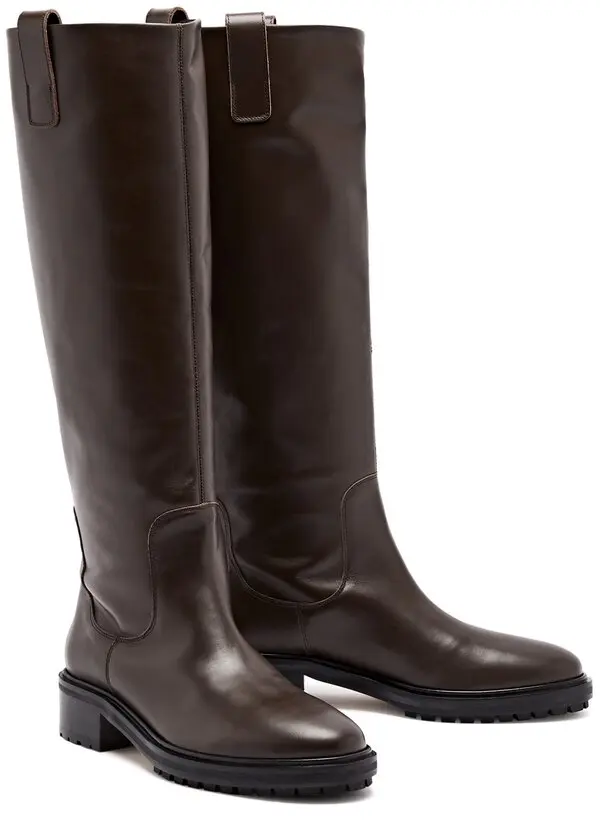AeydĒ Henry Knee-high Leather Boots - Brown