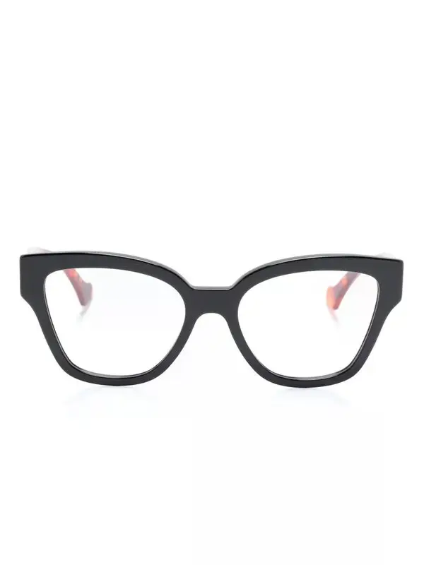 Gucci Double G Rectangular-frame Glasses - Black