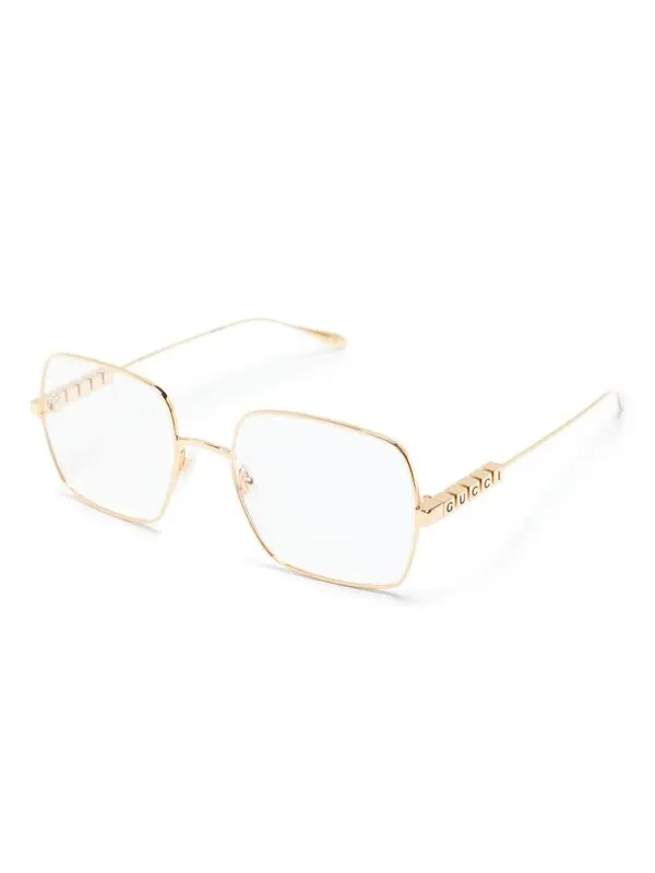 Gucci Logo-lettering Square-frame Glasses