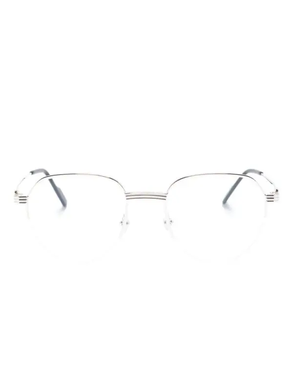 CARTIER Round Half-rim Glasses - Silver