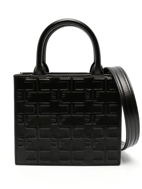 Elisabetta Franchi Monogram Shopper Bag - Black