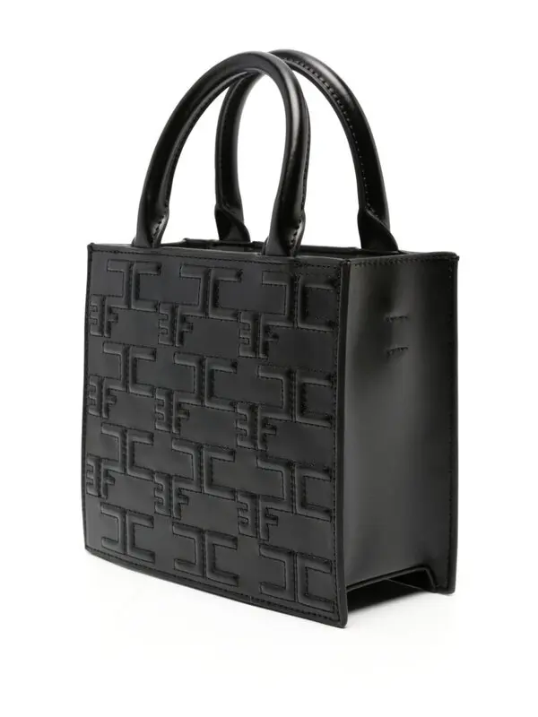 Elisabetta Franchi Monogram Shopper Bag - Black