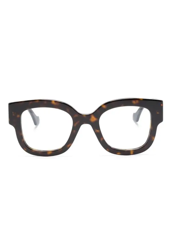 Gucci Double G Round-frame Glasses - Brown