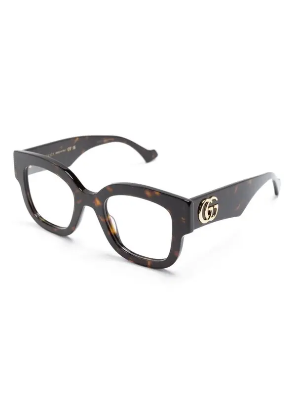 Gucci Double G Round-frame Glasses - Brown
