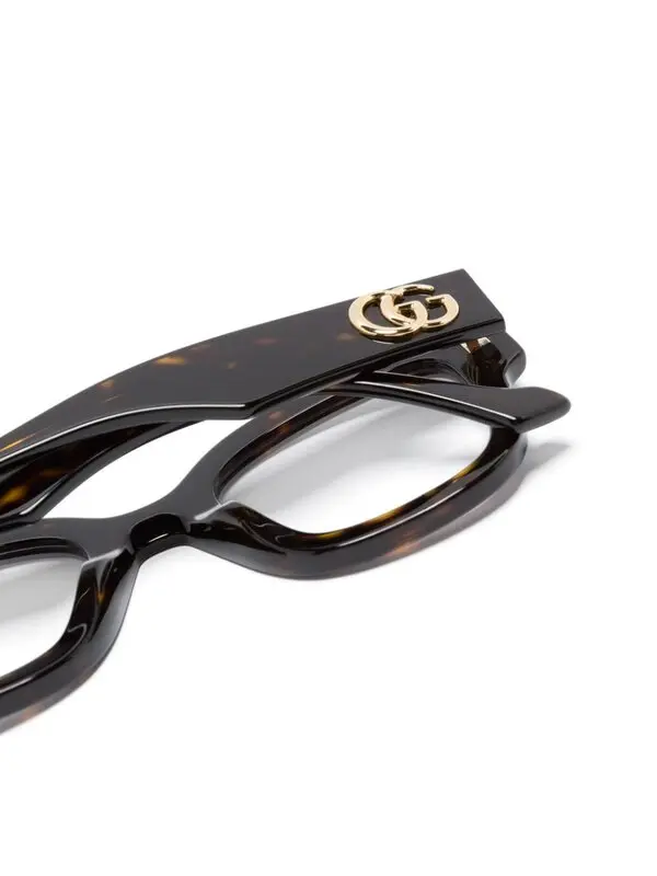 Gucci Double G Round-frame Glasses - Brown