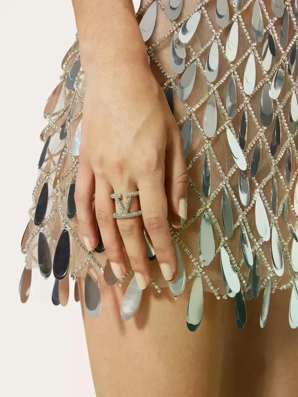 Valentino Garavani Vlogo Signature Crystal Ring