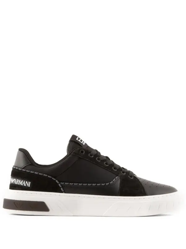 EA7 Leather Lace-up Sneakers
