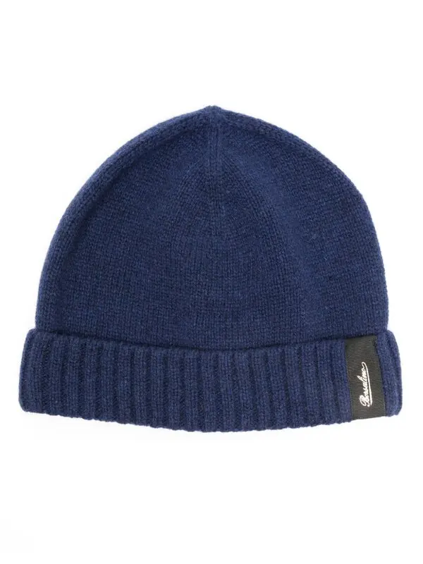 Borsalino Logo-patch Cashmere Beanie - Blue
