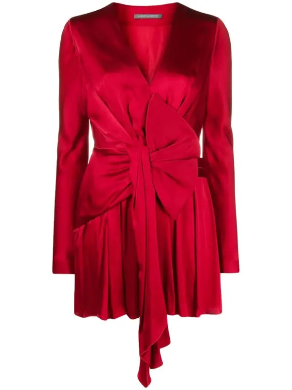 Alberta Ferretti Knot-detail Satin Dress