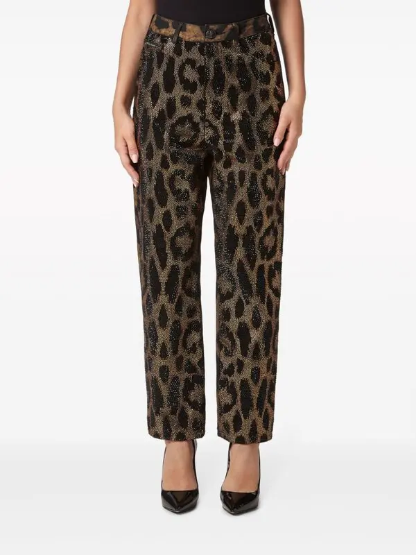 Philipp Plein Crystal-embellished Leopard Jeans