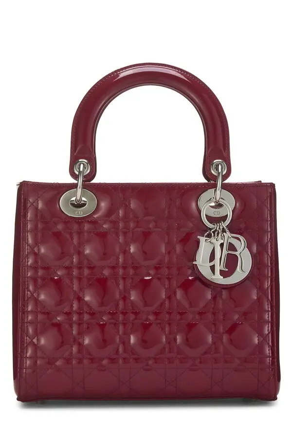 Dior Cannage Patent Leather Lady - Red