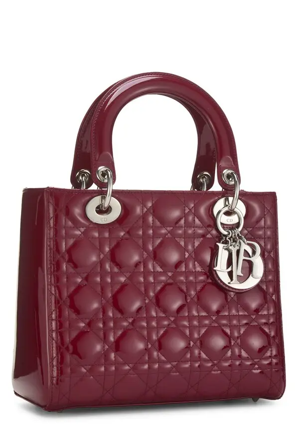 Dior Cannage Patent Leather Lady - Red