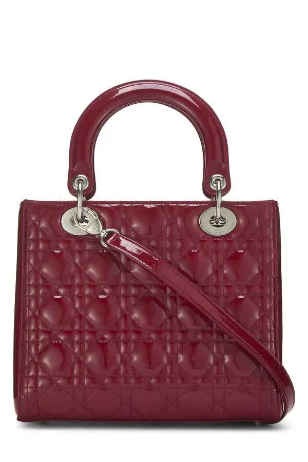Dior Cannage Patent Leather Lady - Red