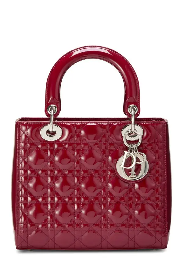 Dior Cannage Patent Leather Lady - Red