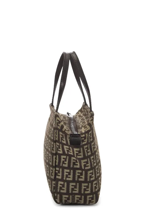 Fendi Zucchino Canvas Handbag - Brown