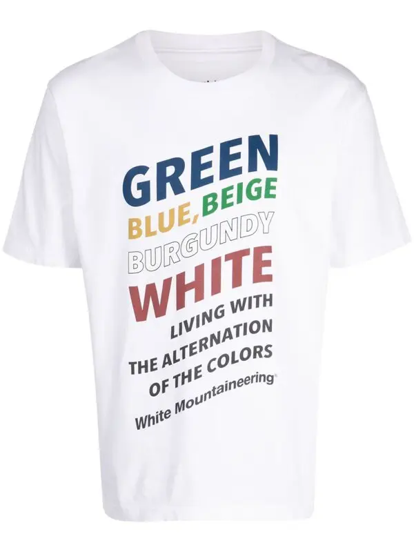 WHITE MOUNTAINEERING Slogan-print Cotton T-shirt - White