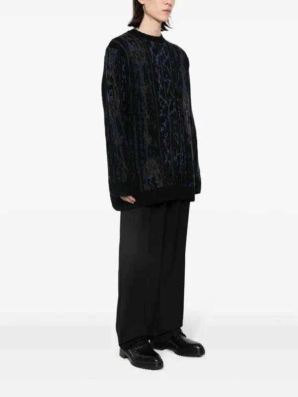 Yohji Yamamoto Contrasting-trim Wool-blend Jumper