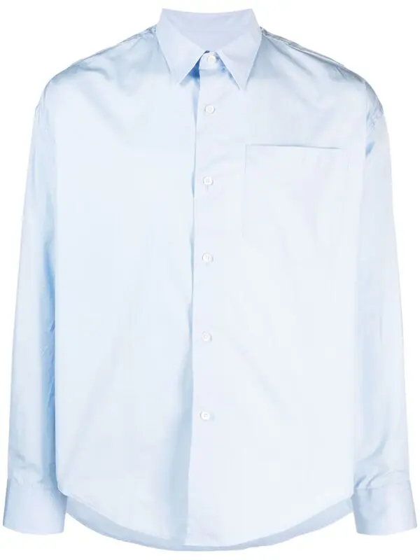 AMI Paris De Coeur-embroidered Cotton Shirt
