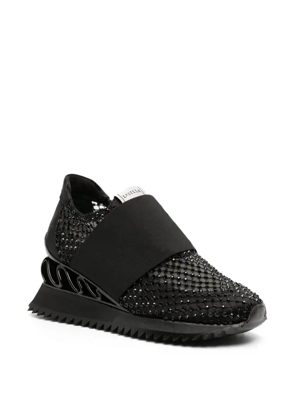 LE SILLA Gilda Rhinestone-embellished Sneakers - Black