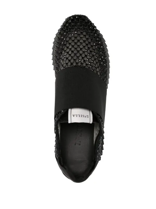 LE SILLA Gilda Rhinestone-embellished Sneakers - Black
