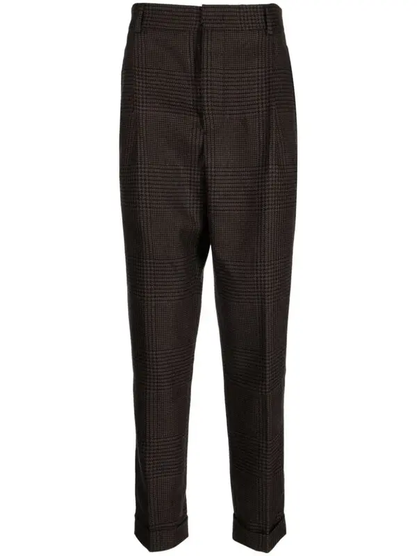 Bally Check-pattern Wool Tapered Trousers