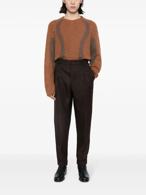 Bally Check-pattern Wool Tapered Trousers