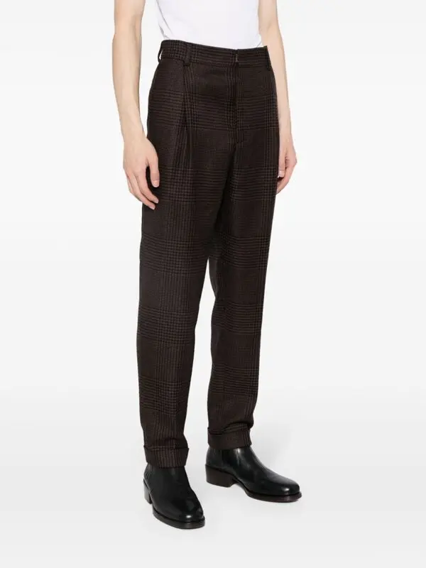 Bally Check-pattern Wool Tapered Trousers