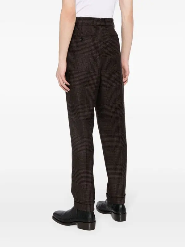Bally Check-pattern Wool Tapered Trousers