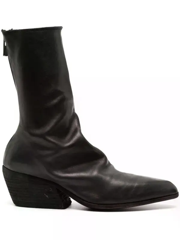 Guidi 65mm Crinkled Leather Boots