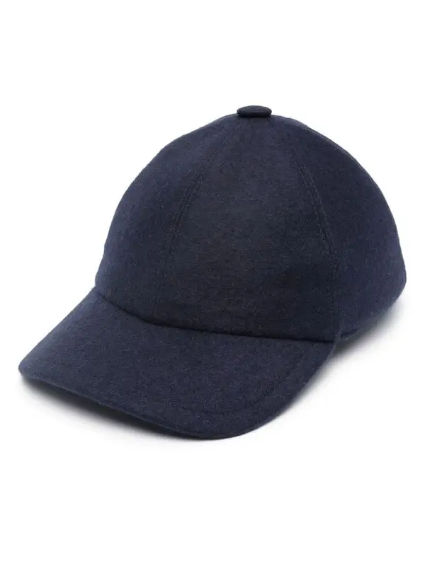 Fedeli Cashmere Baseball Cap - Blue