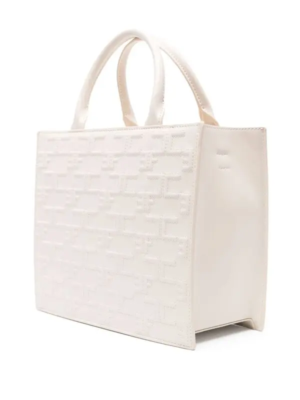 Elisabetta Franchi Monogram Shopper Bag - White