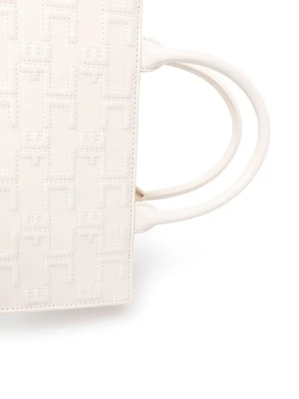 Elisabetta Franchi Monogram Shopper Bag - White