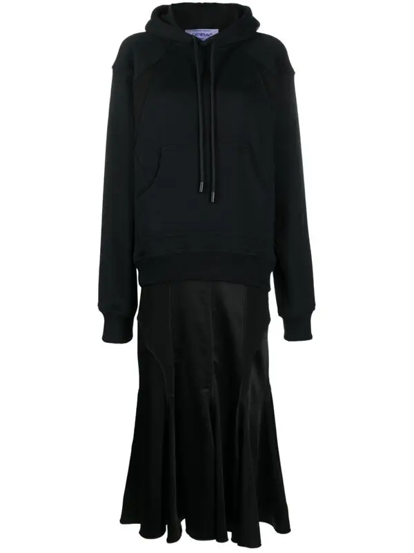 Off-White Logo-printed Hooded Midi Dress