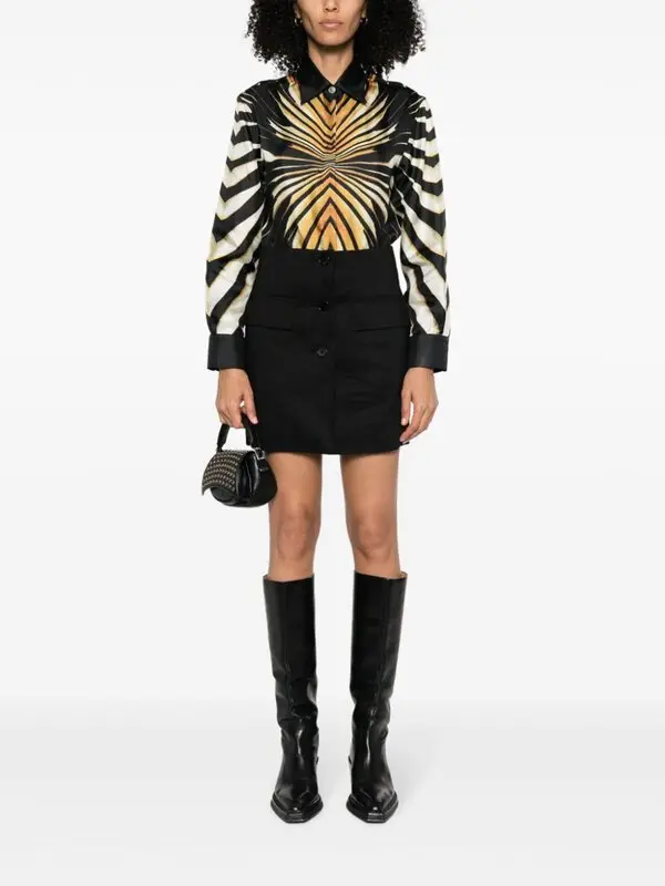 Roberto Cavalli Abstract-pattern Print Silk Shirt