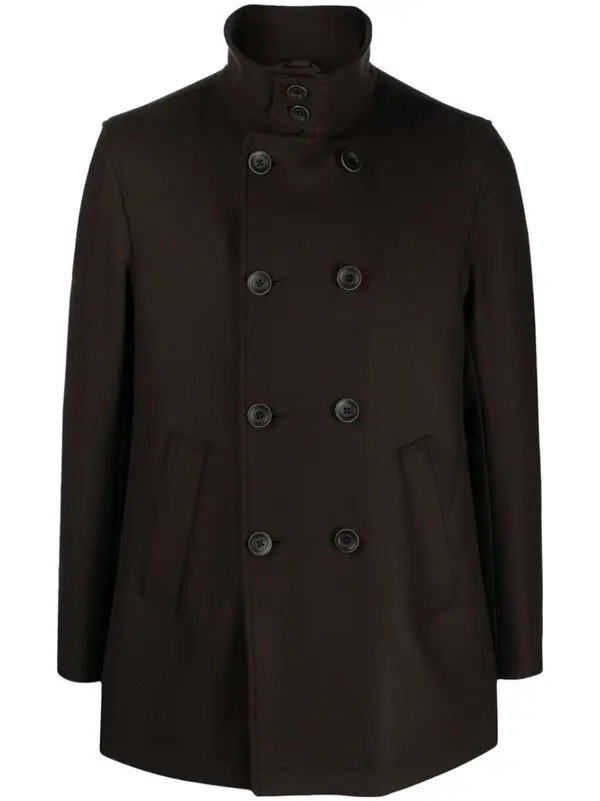 Herno Double-breasted Virgin Wool-blend Coat