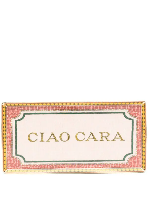 La DoubleJ Ciao Cara Mosaic Porcelain Tray - Pink