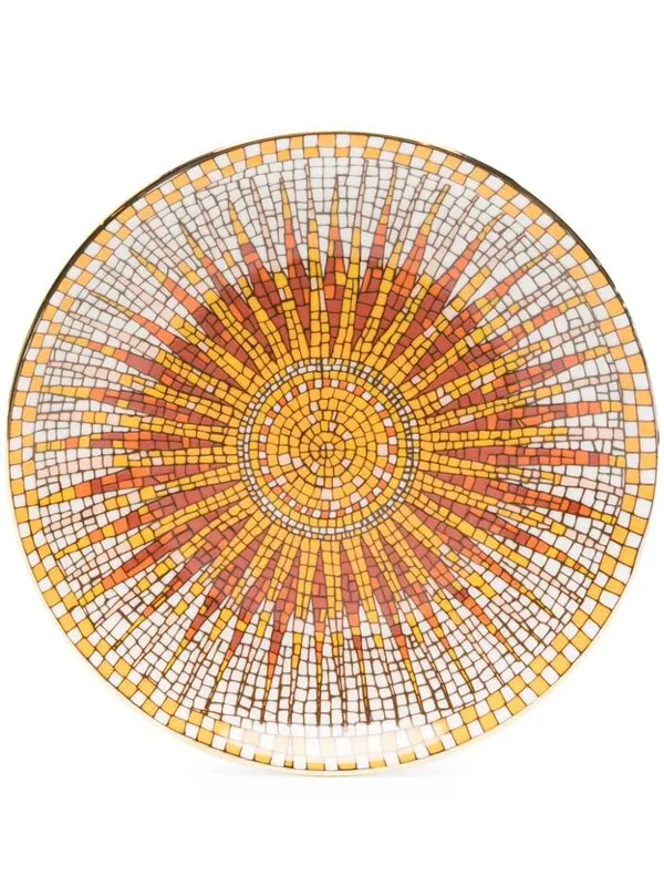 La DoubleJ Sun Mosaic Porcelain Plate - Orange