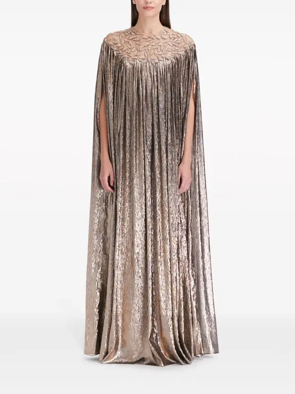 Oscar De La Renta Crystal-embellished Silk Dress