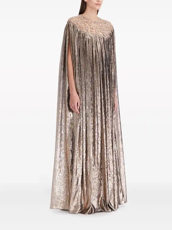 Oscar De La Renta Crystal-embellished Silk Dress